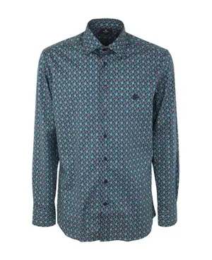 Etro Graphic Printed Buttoned Shirt - Blue