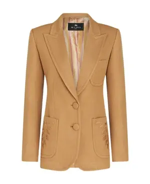 Etro Single Breasted Embroidered Detailed Blazer
