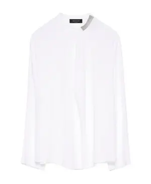 Fabiana Filippi Long Sleeved Embellished Neck Blouse