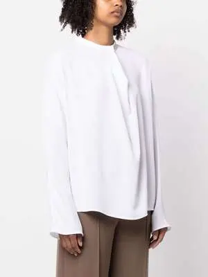 Fabiana Filippi Long Sleeved Embellished Neck Blouse