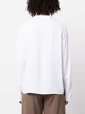 Fabiana Filippi Long Sleeved Embellished Neck Blouse