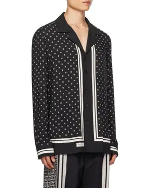 Balmain Monogrammed Scarf-print Shirt