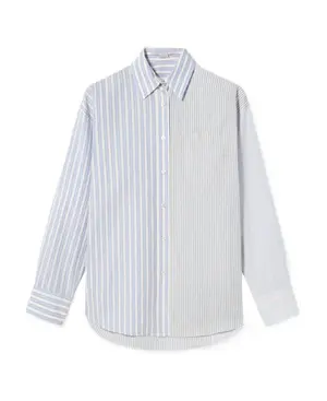 Stella McCartney Multi-way Stripe Pattern Cotton Shirt