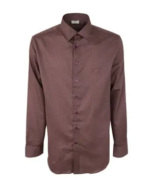Etro Logo Embroidered Long Sleeved Shirt - Red