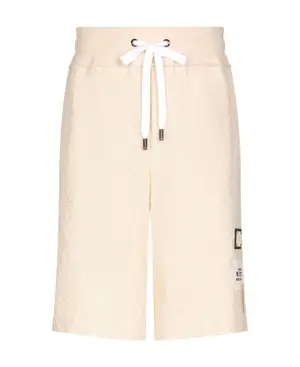 Dolce & Gabbana Logo-patch Terry-cloth Shorts - Nude