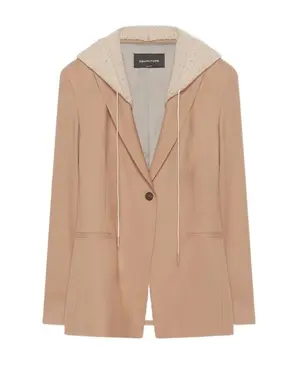 Fabiana Filippi Wool Hooded Suit Coat