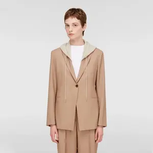 Fabiana Filippi Wool Hooded Suit Coat