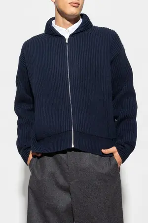 JIL SANDER Ribbed Zip-up Cardigan