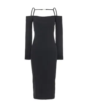 Jacquemus Sierra Off-shoulder Long-sleeved Dress