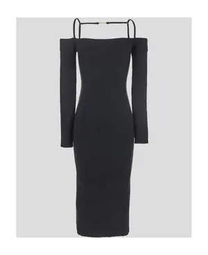 Jacquemus Sierra Off-shoulder Long-sleeved Dress
