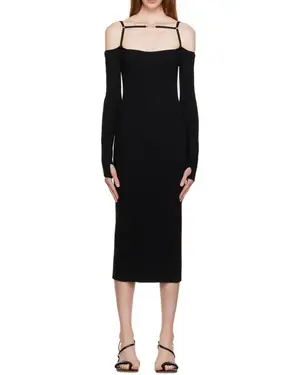 Jacquemus Sierra Off-shoulder Long-sleeved Dress