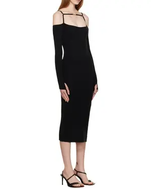 Jacquemus Sierra Off-shoulder Long-sleeved Dress