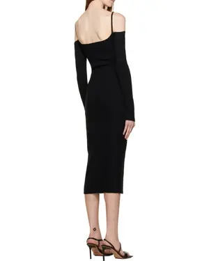 Jacquemus Sierra Off-shoulder Long-sleeved Dress