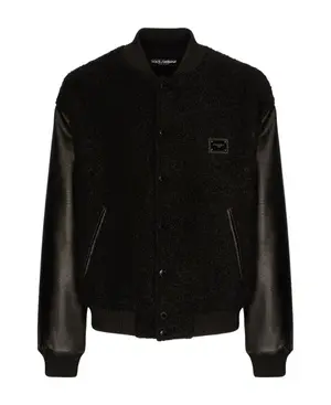 Dolce & Gabbana Dolce Gabbana Logo Plaque Teddy Bomber Jacket