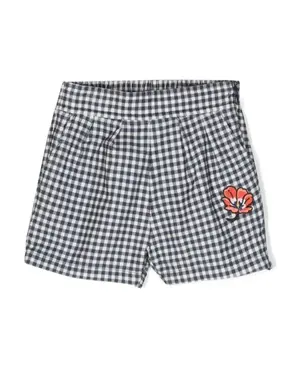 Kenzo Check-print Cotton Shorts