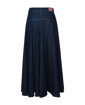 Kenzo Long Flared Denim Skirt