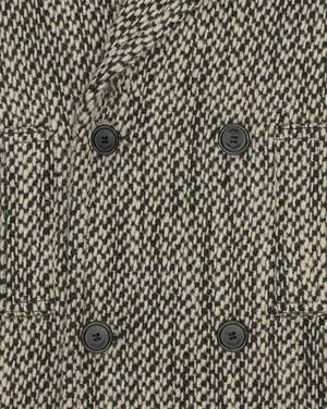 Saint Laurent Double-breasted Coat In Tweed