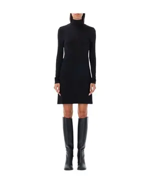 Stella McCartney High-neck Draped-back Flared Mini Dress
