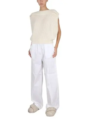 Fabiana Filippi Straight-leg Elasticated-waistband Trousers - White