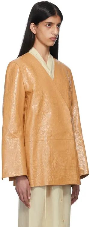TOTEME Crocodile-embossed Single-breasted Blazer