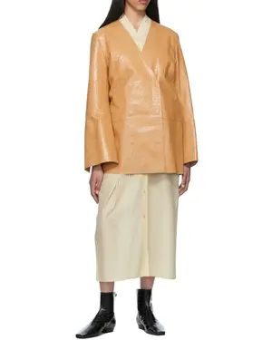 TOTEME Crocodile-embossed Single-breasted Blazer