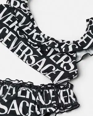 Versace All-over Logo-print Bikini Set