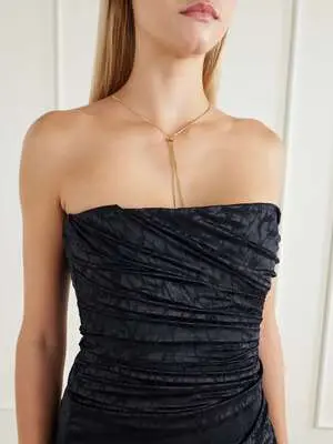 Alex Perry Gathered Leopard-print Lace Bustier Mini Dress