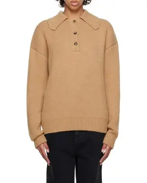 Khaite Bristol Polo-collar Ribbed Knitted Jumper