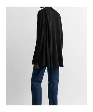 TOTEME Asymmetric Draped Blouse - Black