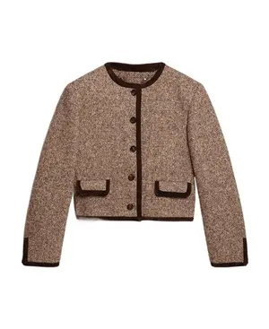GOLDEN GOOSE Brown Cropped Jacket With Button Fastening