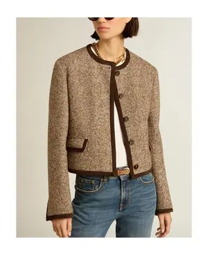 GOLDEN GOOSE Cropped Jacket With Button Fastening