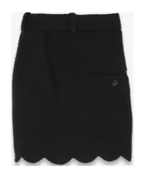 Saint Laurent High-waisted Scallop-edge Shorts