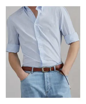 Brunello Cucinelli Pinstriped Long-sleeved Shirt