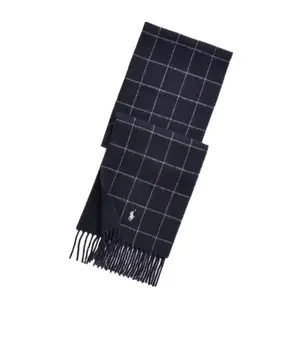 Polo Ralph Lauren Check Embroidered Scarf - Hunter Navy