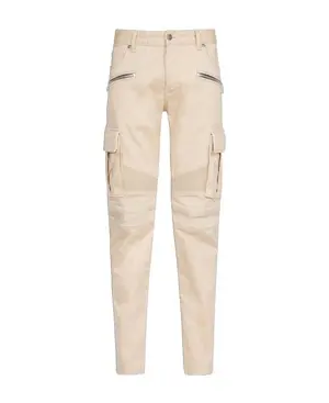 Balmain Cotton Cargo Trousers - Nude