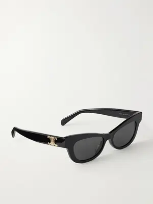 Celine Triomphe Cat-eye Acetate Sunglasses - Black
