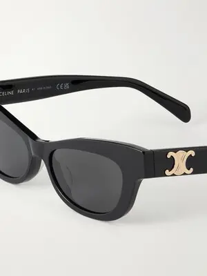 Celine Triomphe Cat-eye Acetate Sunglasses - Black