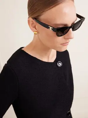 Celine Triomphe Cat-eye Acetate Sunglasses - Black