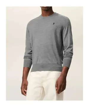 AMI Paris Logo Embroidered Crewneck Jumper - No