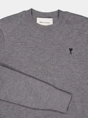 AMI Paris Logo Embroidered Crewneck Jumper - No