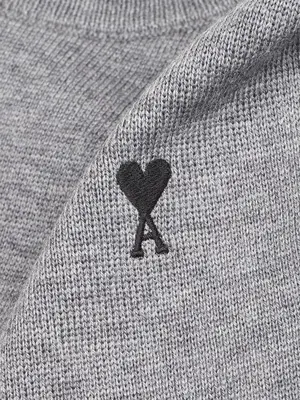 AMI Paris Logo Embroidered Crewneck Jumper - No