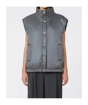 Max Mara Oversized Water-repellent Padded Gilet - Medium Grey
