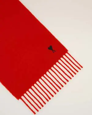 AMI Paris De Coeur Wool Scarf