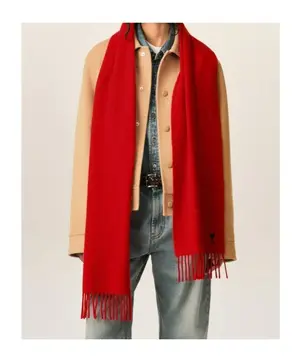 AMI Paris De Coeur Wool Scarf