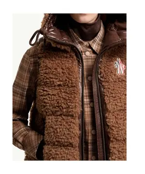 Moncler Hooded Padded Ski Vest - Brown