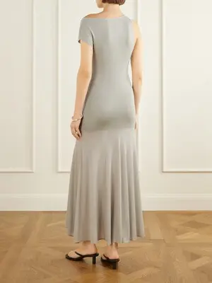 ST. AGNI Ribbed Tencel™ Lyocell-blend Jersey Maxi Dress - Neutrals