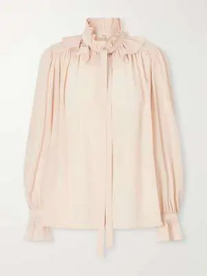 Chloé Ruffled Silk-crepe De Chine Blouse