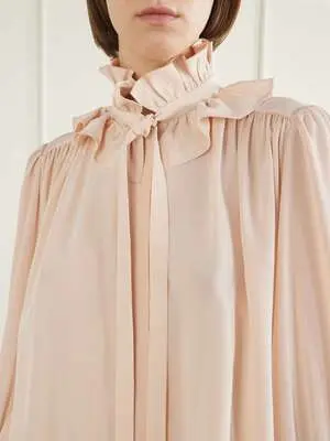 Chloé Ruffled Silk-crepe De Chine Blouse