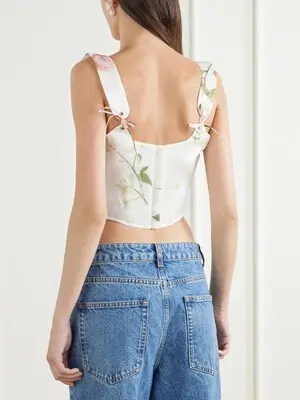 VIVIENNE WESTWOOD Kitten Floral-print Silk-satin Corset