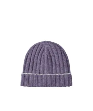 Brunello Cucinelli Turn-up Brim Ribbed Beanie - Violet